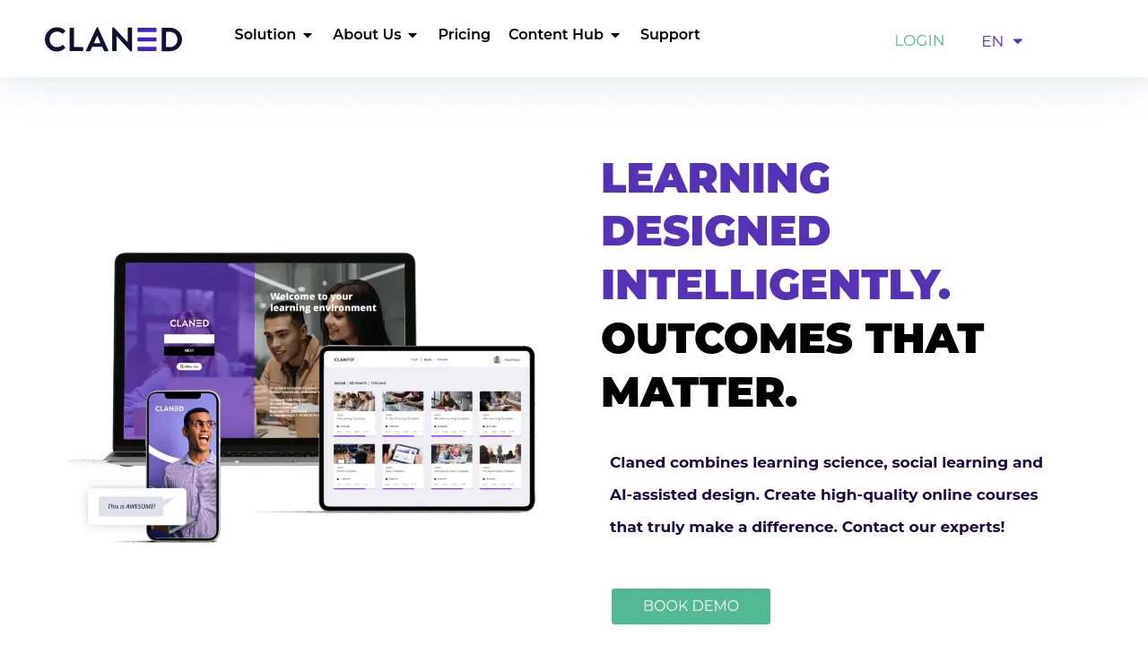 Claned - Learning designed intelligently. Outcomes that matter.