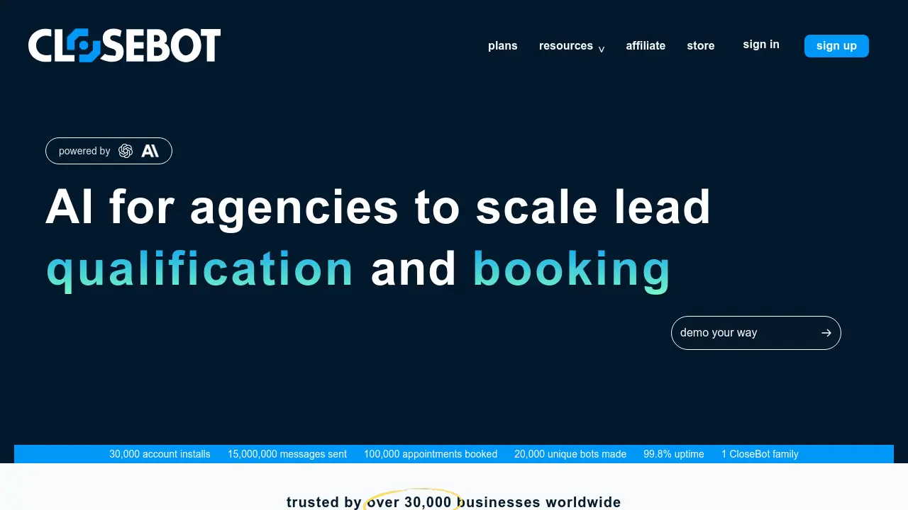 CloseBot - AI for agencies to scale lead qualification and booking demos
