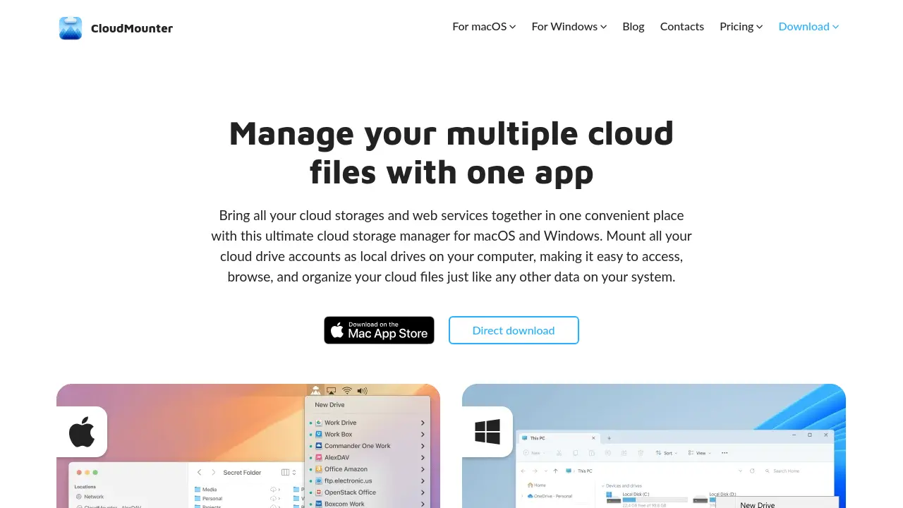CloudMounter - Manage your multiple cloud files with one app