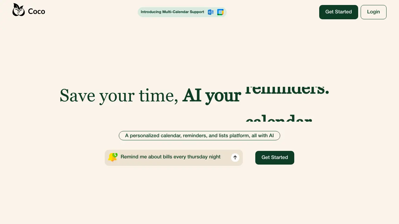 Coco - Save your time, AI your calendar, todo list, and reminders.