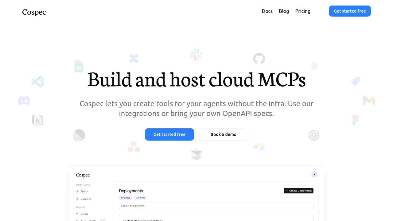Cospec - Build and host cloud MCPs for your AI agents without ...