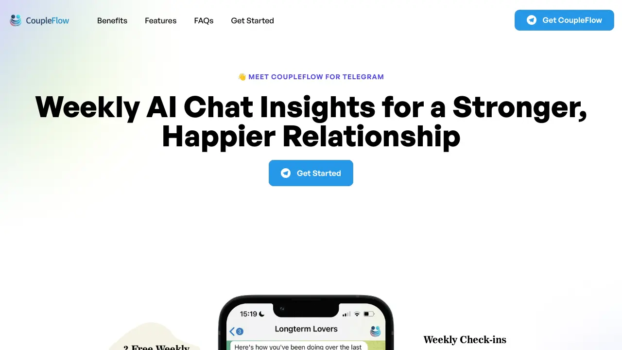 CoupleFlow - Weekly AI Chat Insights for a Stronger, Happier Relationship