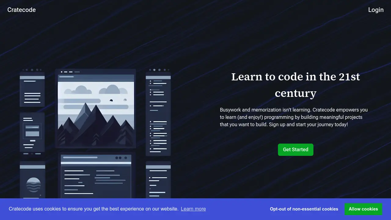 Cratecode - Learn to code in the 21st century