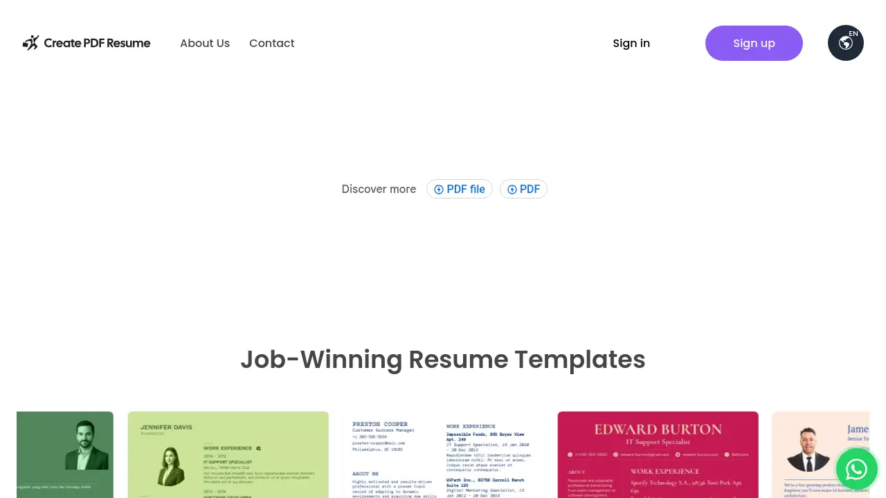 Create PDF Resume - Get hired fast with a powerful resume