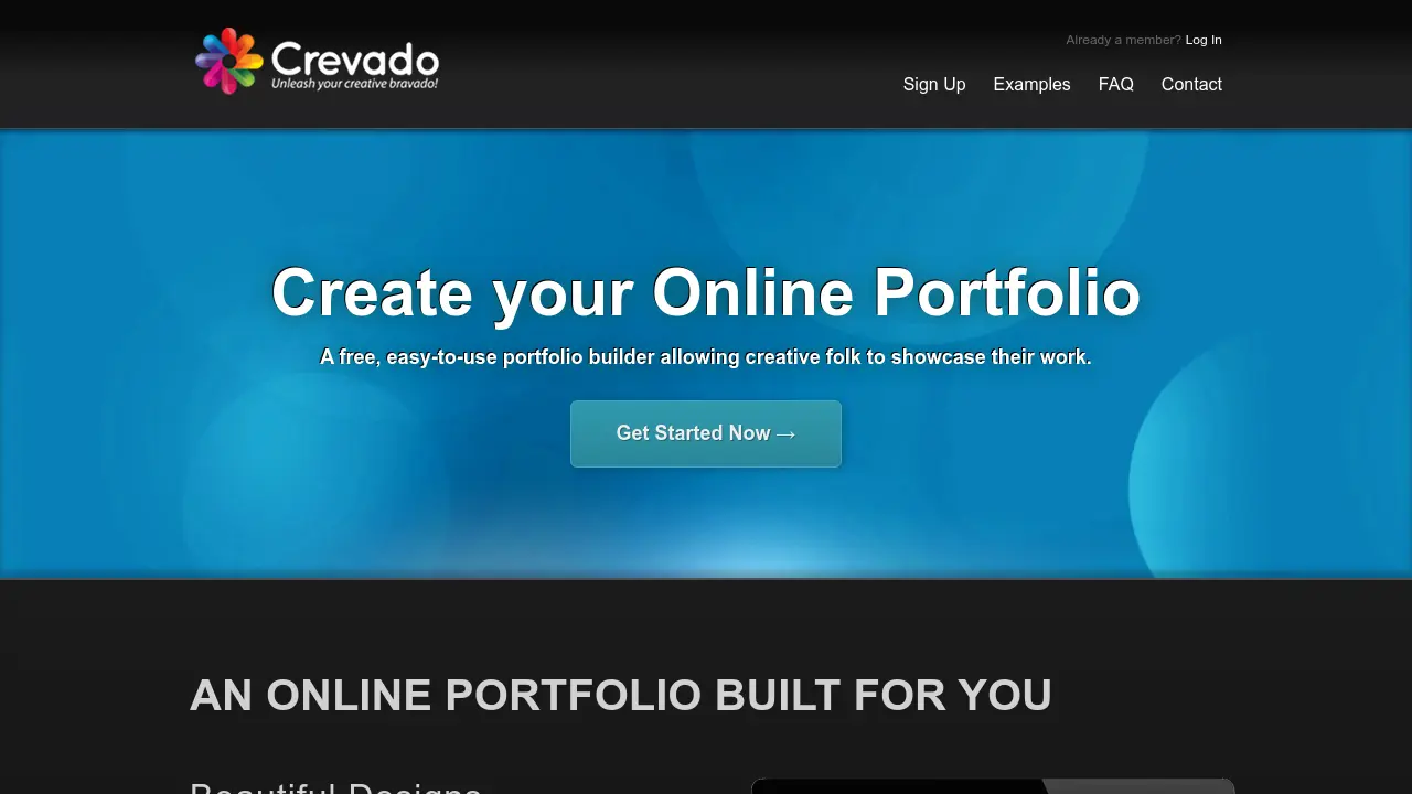 Crevado - Free Online Portfolio Website Builder for Creative Professionals