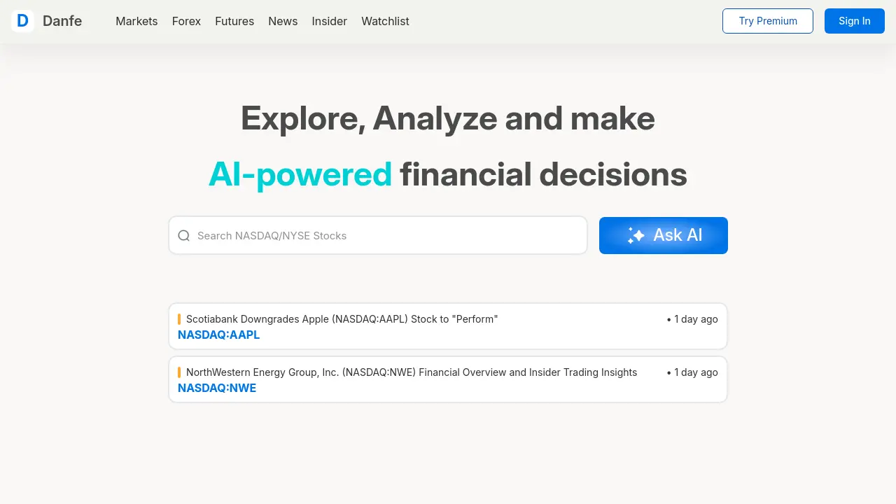 Danfe - Explore, Analyze and make AI-powered financial decisions