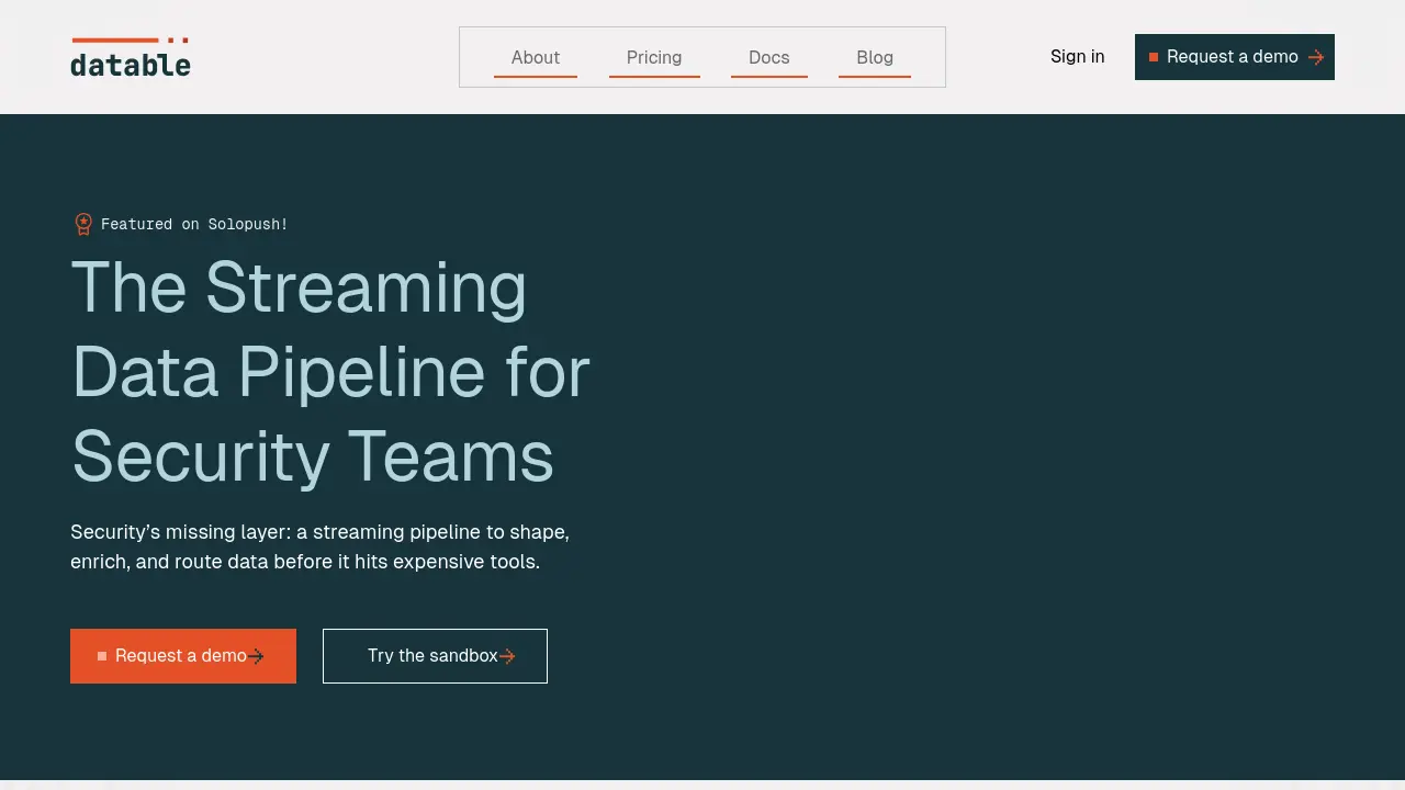 Datable.io - The Streaming Data Pipeline for Security Teams