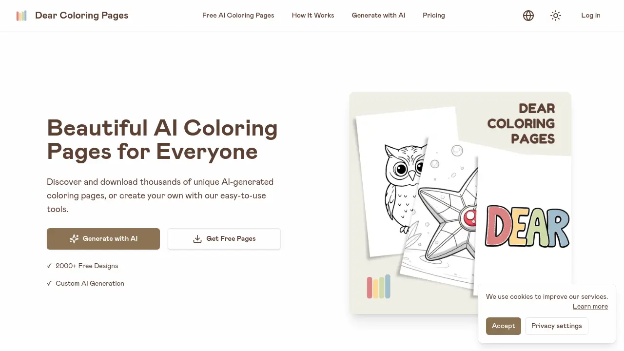 Dear Coloring Pages - Free AI Coloring Pages for Everyone