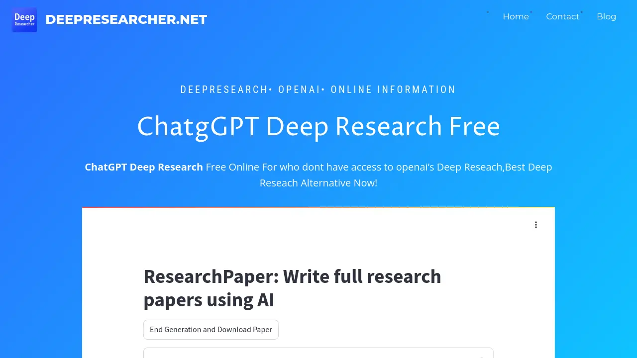 DeepResearch - AI-Powered Research Agent for In-Depth Analysis