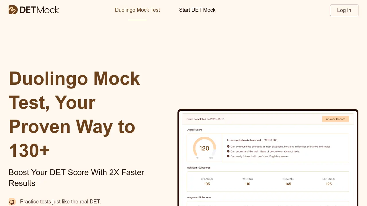 DETMock - Boost Your DET Score With 2X Faster Results