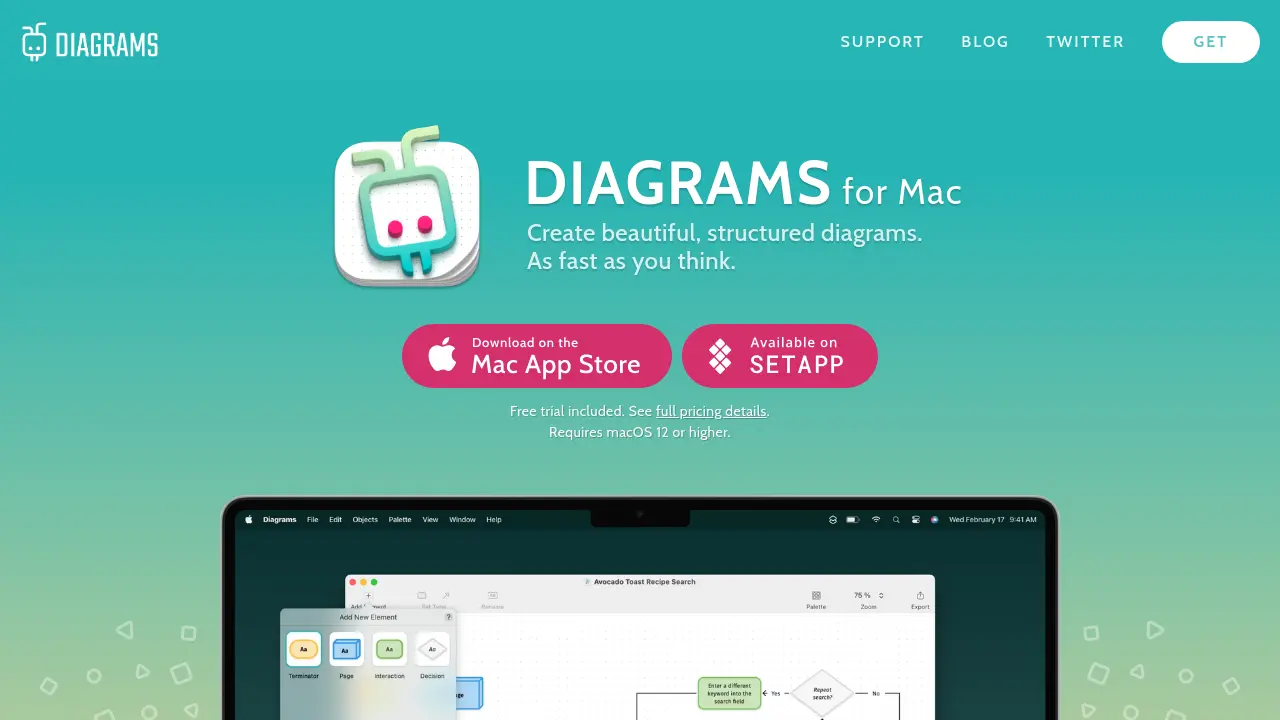 Diagrams - Create beautiful, structured diagrams as fast as you think