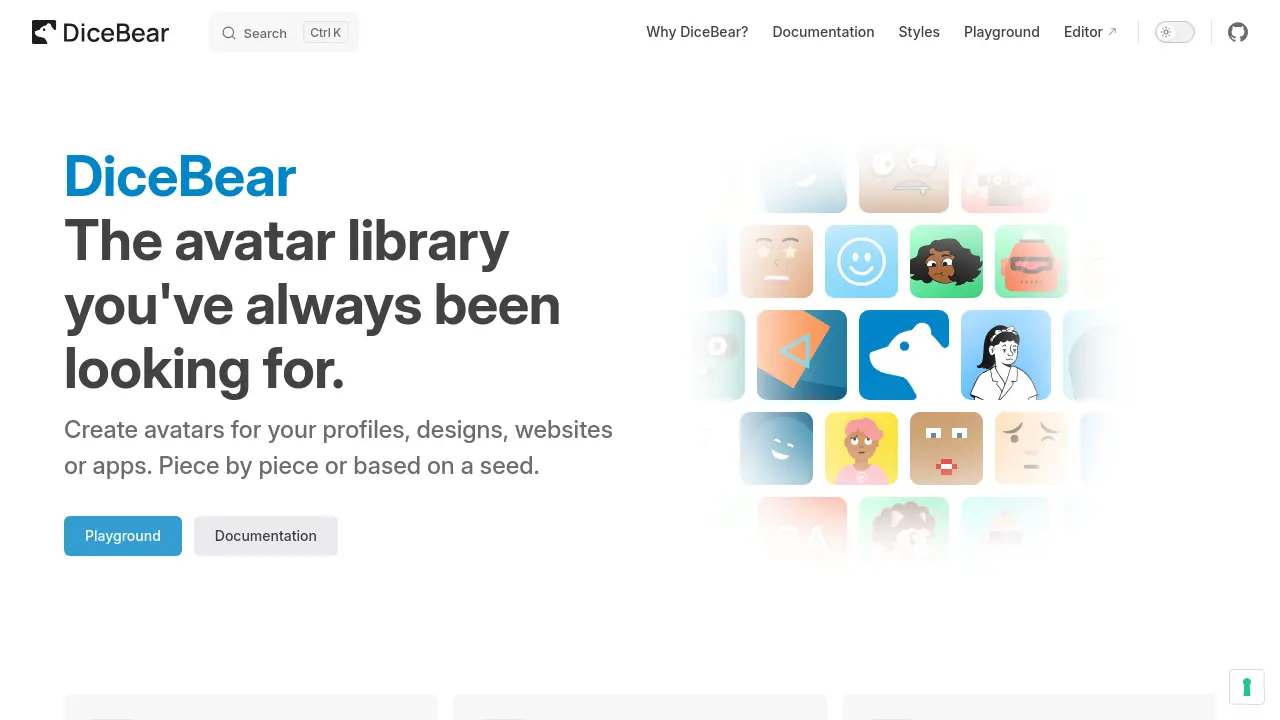 DiceBear - The avatar library you've always been looking for.