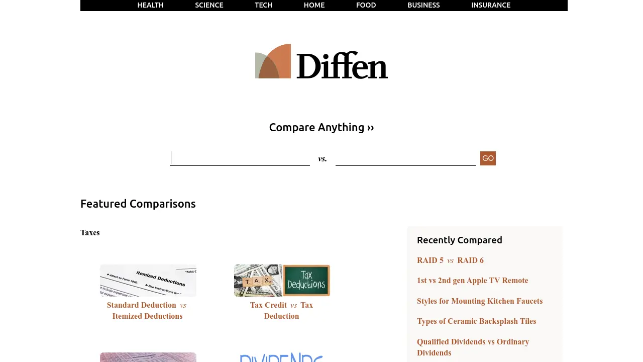 Diffen - Compare Anything with AI-Powered Insights