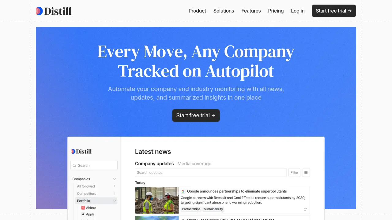 Distill Intelligence - Automate Your Company & Industry Monitoring with ...