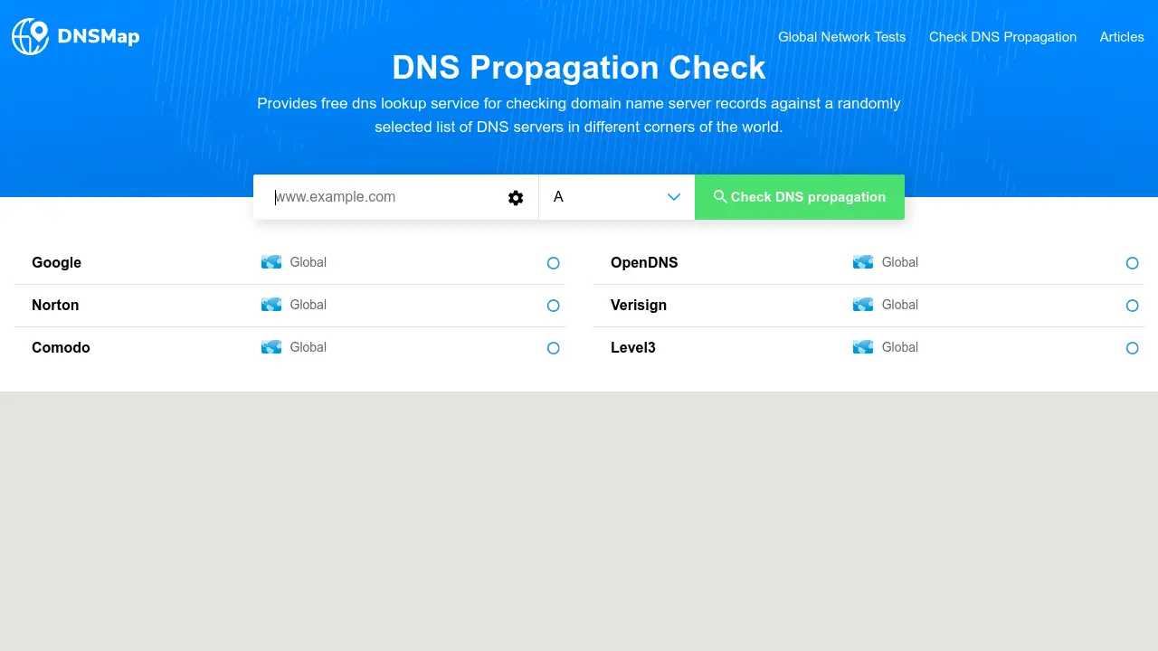 DNSMap - Global DNS Propagation Checker for Reliable Domain Performance