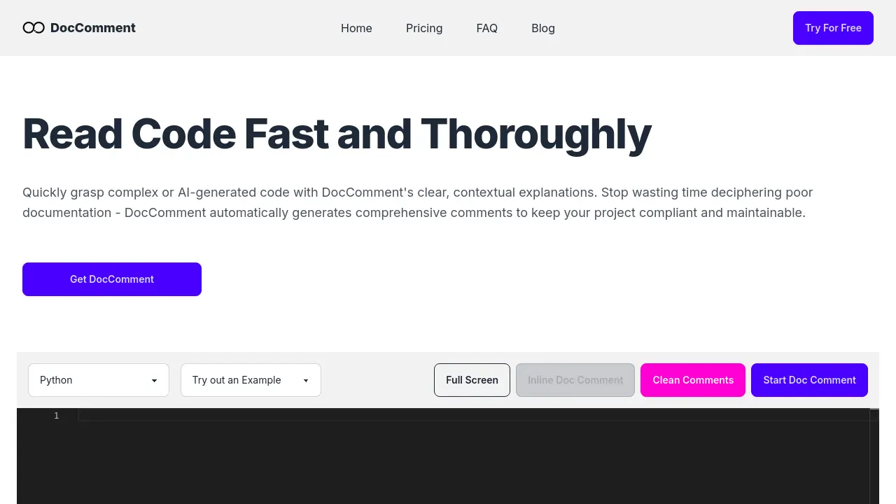 DocComment - Read Code Fast and Thoroughly with AI-Generated Explanations