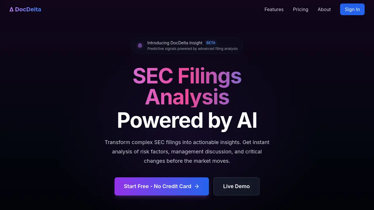 DocDelta - SEC Filings Analysis Powered by AI