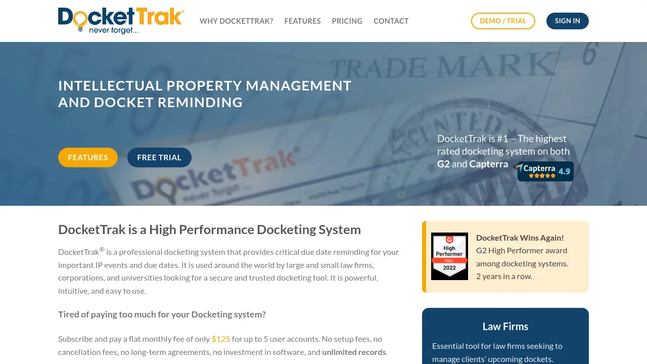 DocketTrak - High Performance Docketing System for Intellectual ...