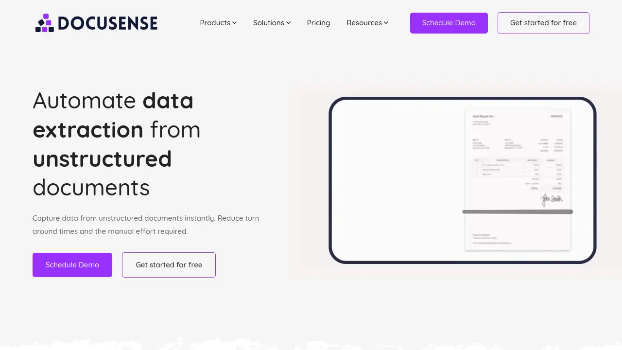 DocuSense - Automated AI Data Extraction from Unstructured Documents