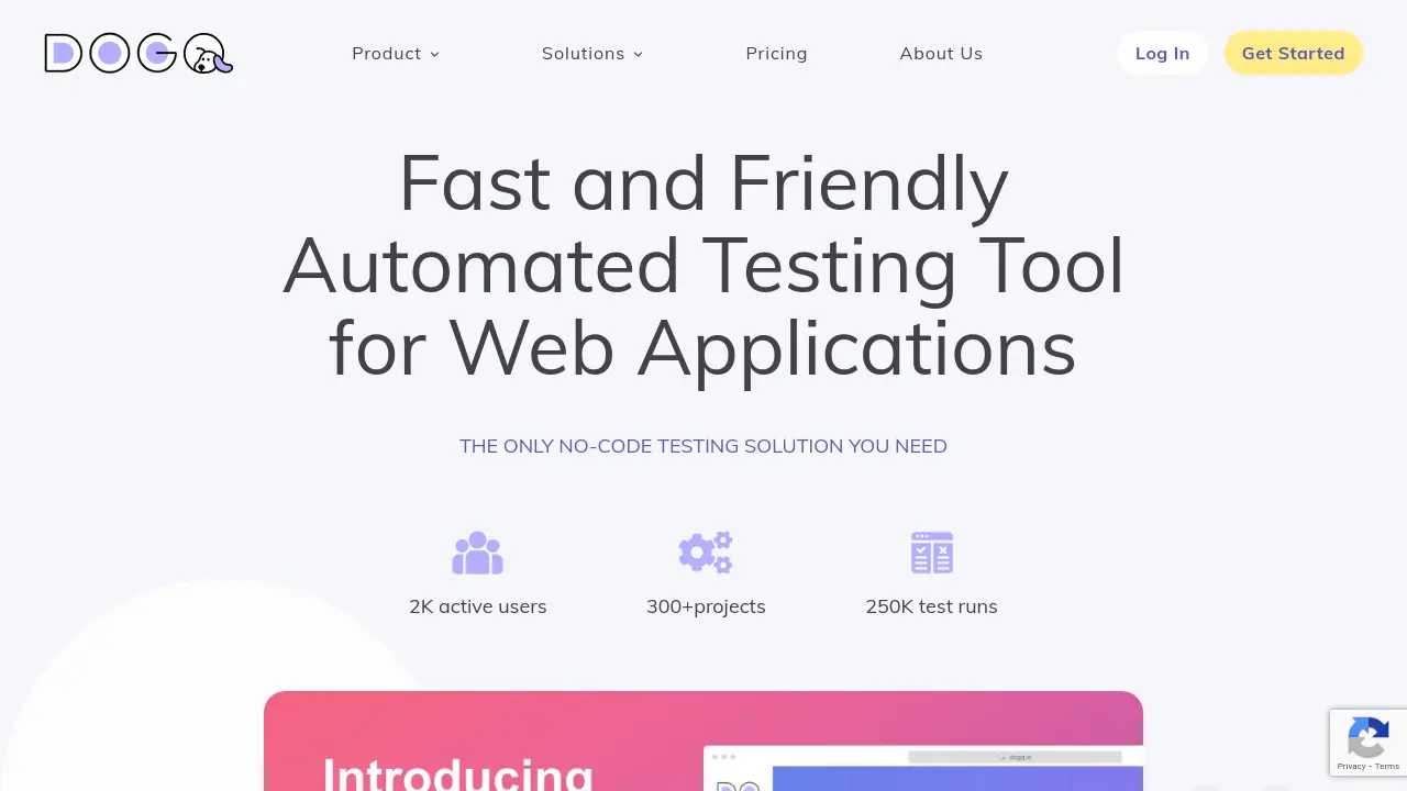 DogQ - Fast and Friendly No-Code Automated Testing for Web Applications