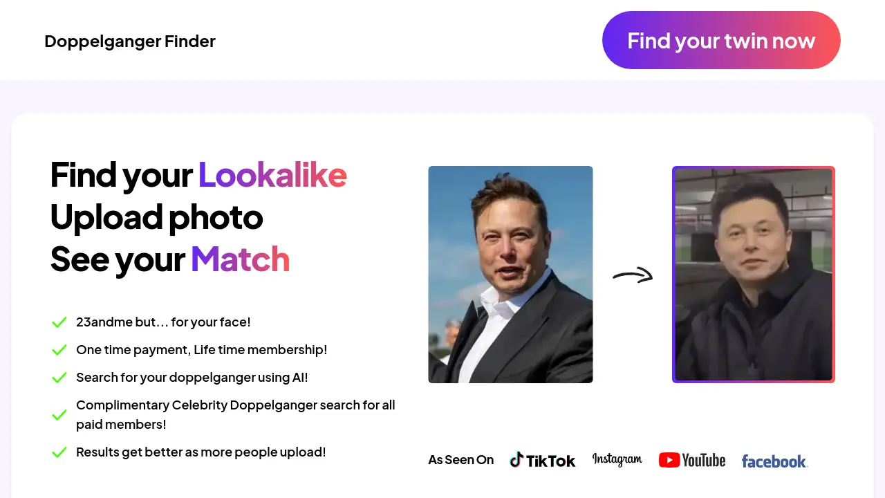 Doppelganger Finder - Find your twin now