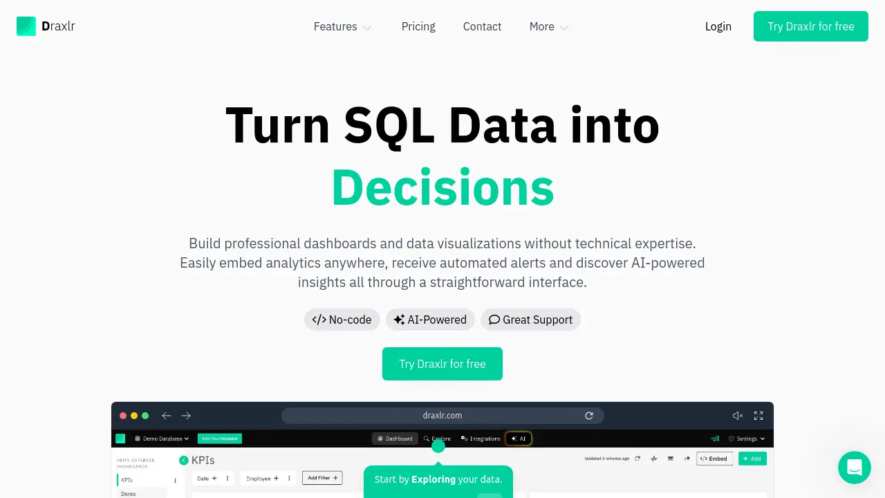 Draxlr Turn Sql Data Into Decisions 8684