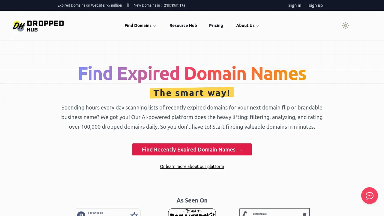 DroppedHub - Find Expired Domain Names The Smart Way