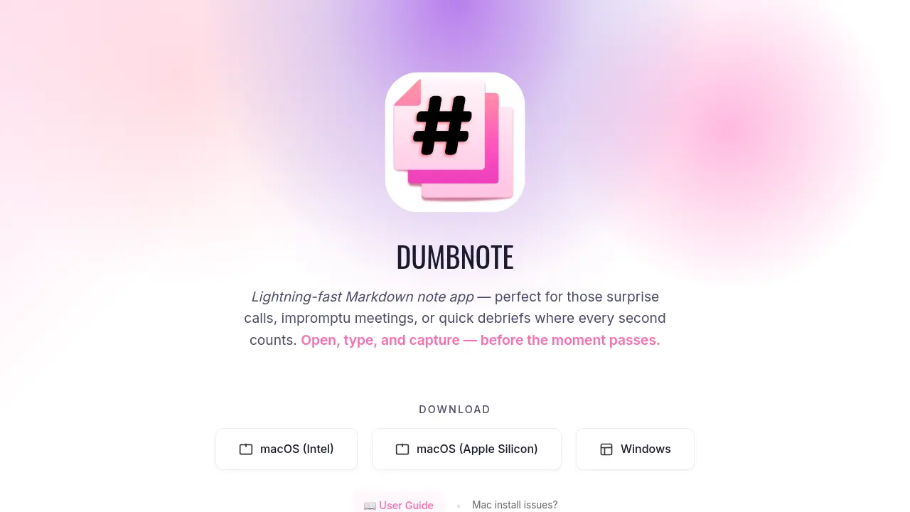 DumbNote - Lightning-fast Markdown note app for capturing thoughts ...