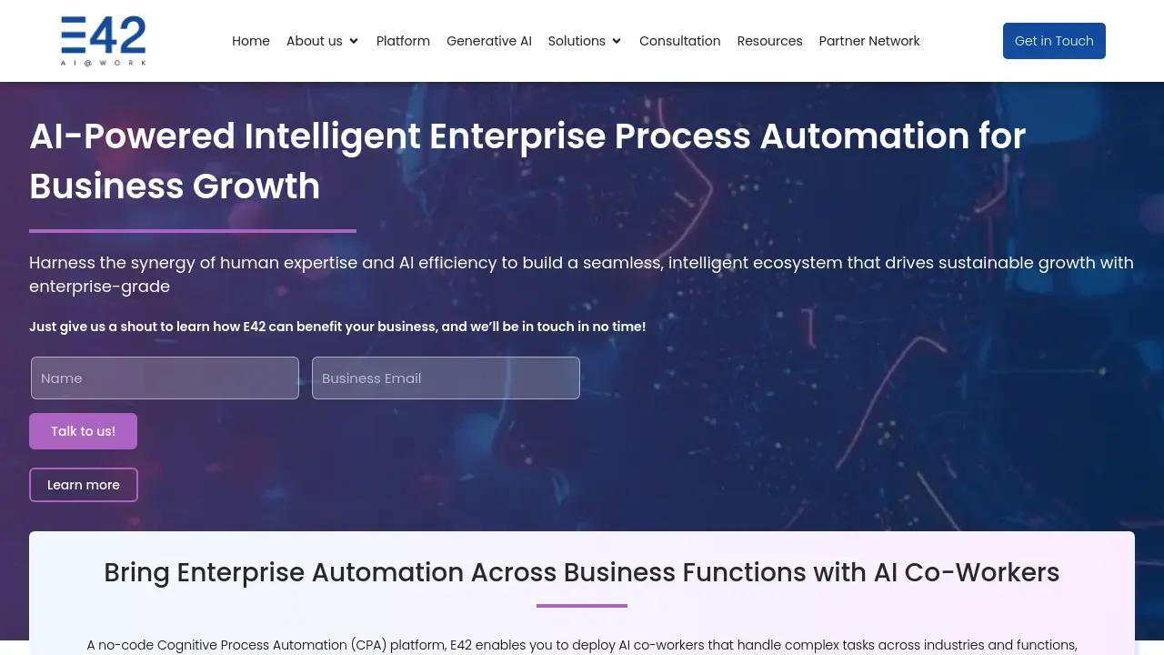 E42 - AI-Powered Intelligent Enterprise Process Automation