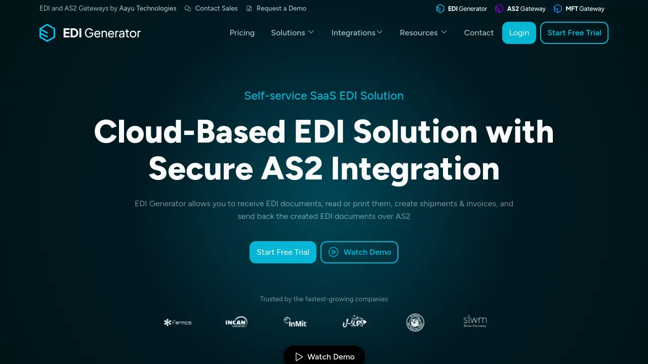 EDI Generator - Cloud-Based EDI Solution with Secure AS2 Integration