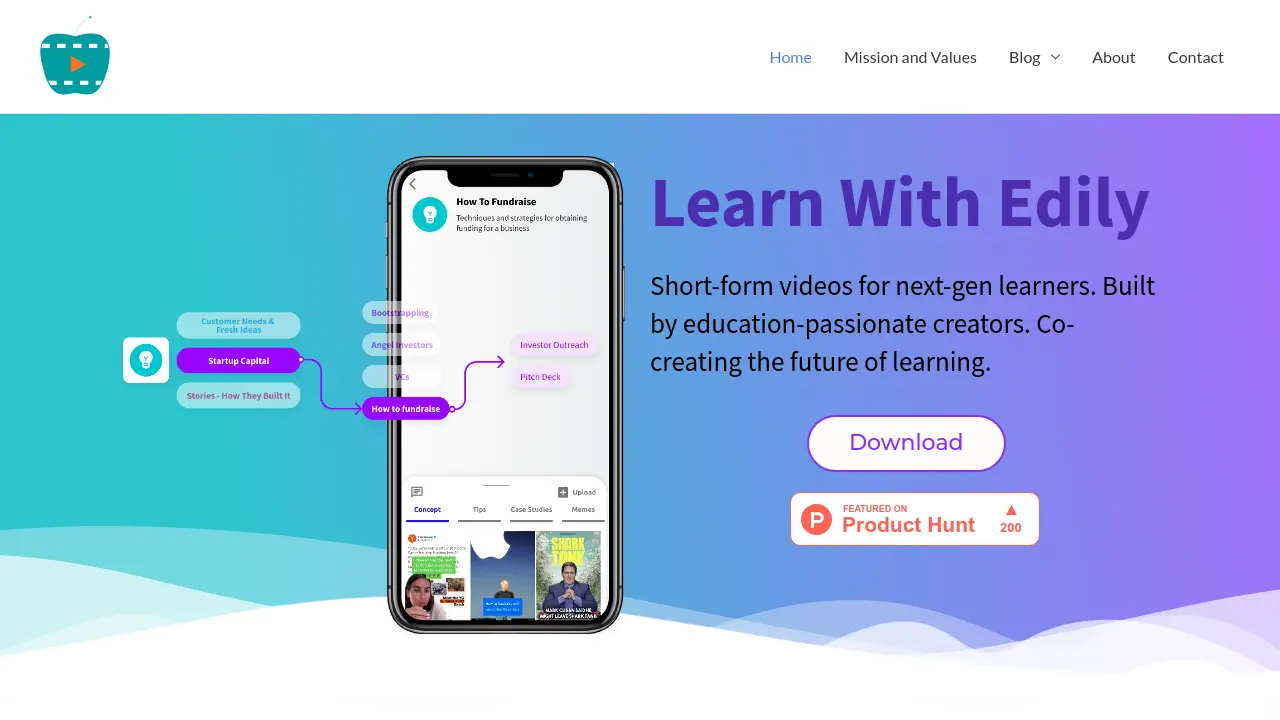 Edily - Short-form videos for next-gen learners.