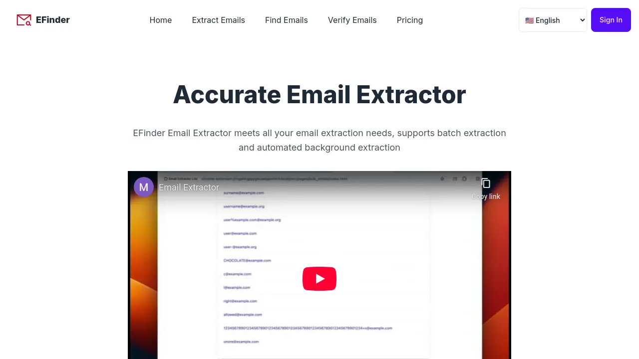EFinder Email Extractor - Accurate Email Extractor for Efficient Lead ...