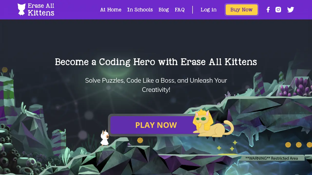 Erase All Kittens - Fun Adventure Game for Learning Coding Skills