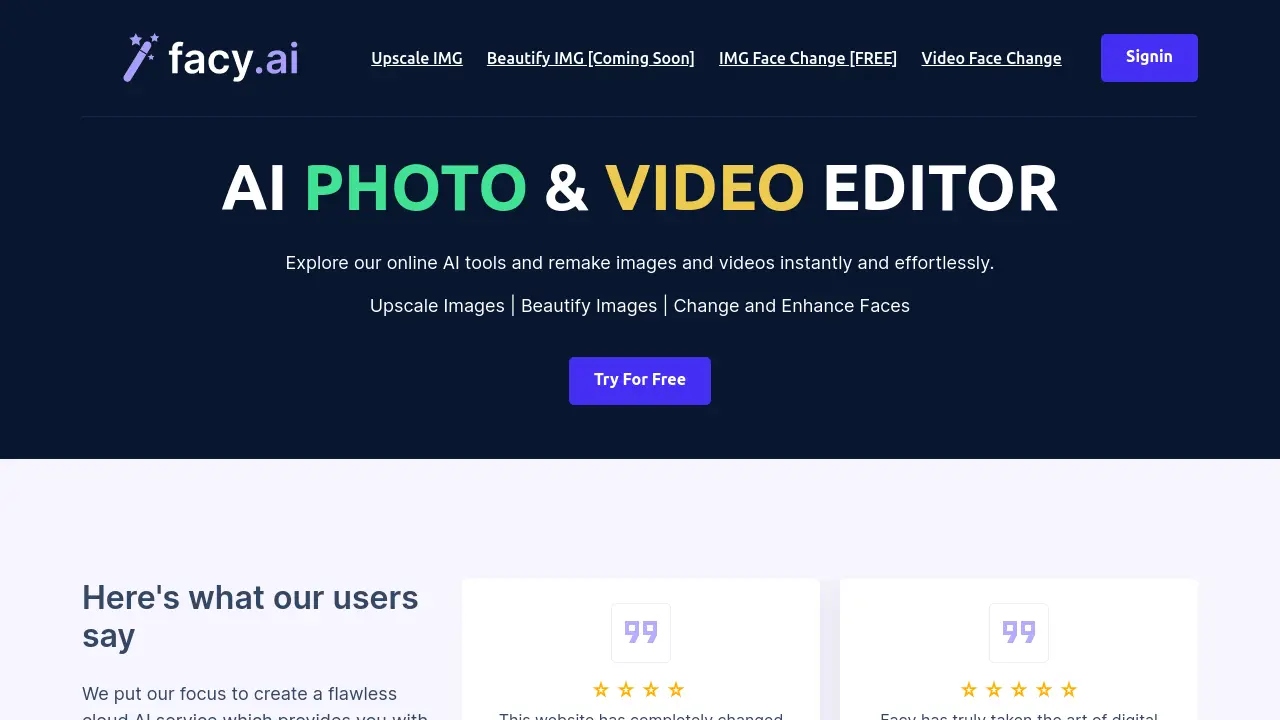 Facy - AI-Powered Photo and Video Editing