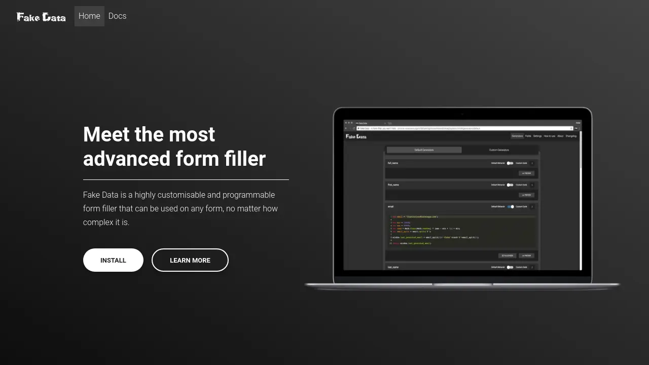 Fake Data - Meet the most advanced form filler