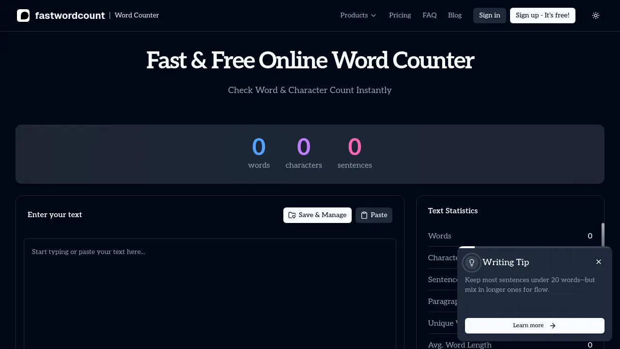 fastwordcount - Fast, Free, and AI-Powered Word Counter for Instant ...