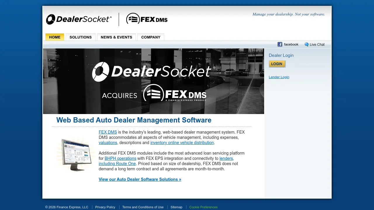 FEX DMS - Manage your dealership. Not your software.