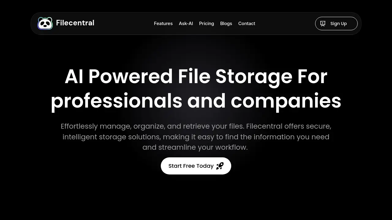 Filecentral - AI Powered File Storage For Professionals and Companies