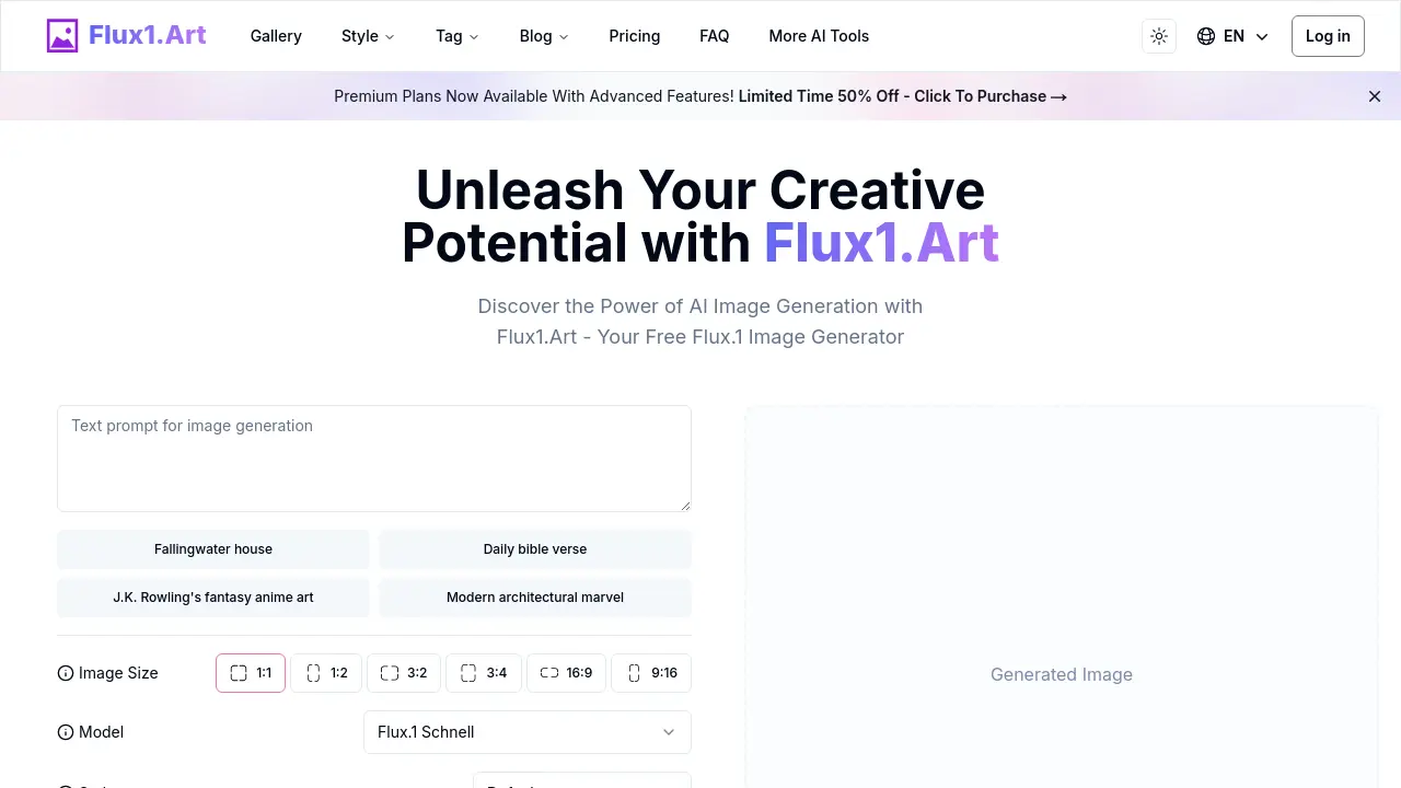 Flux1.Art - AI-Powered Image Generation Using the Flux.1 Model