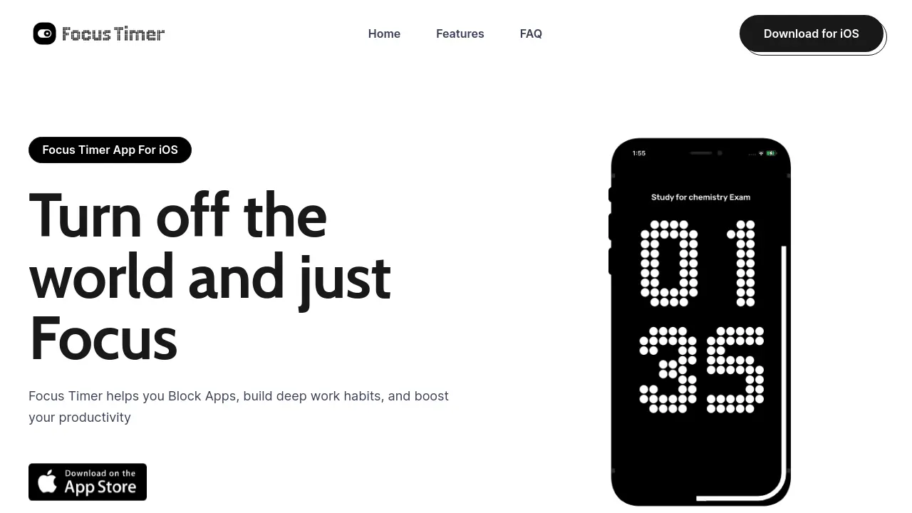 Focus Timer - Block distractions, gamify deep work, and boost productivity.