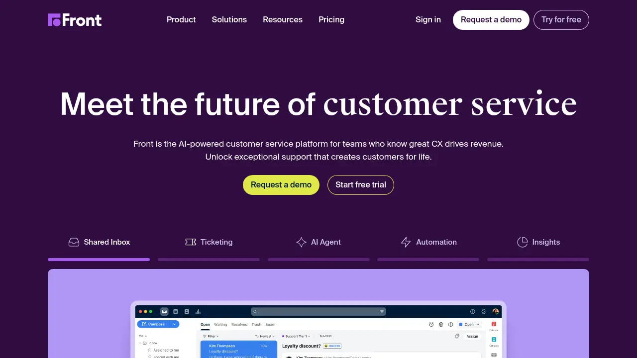 Front - AI-Powered Customer Service Platform for Teams