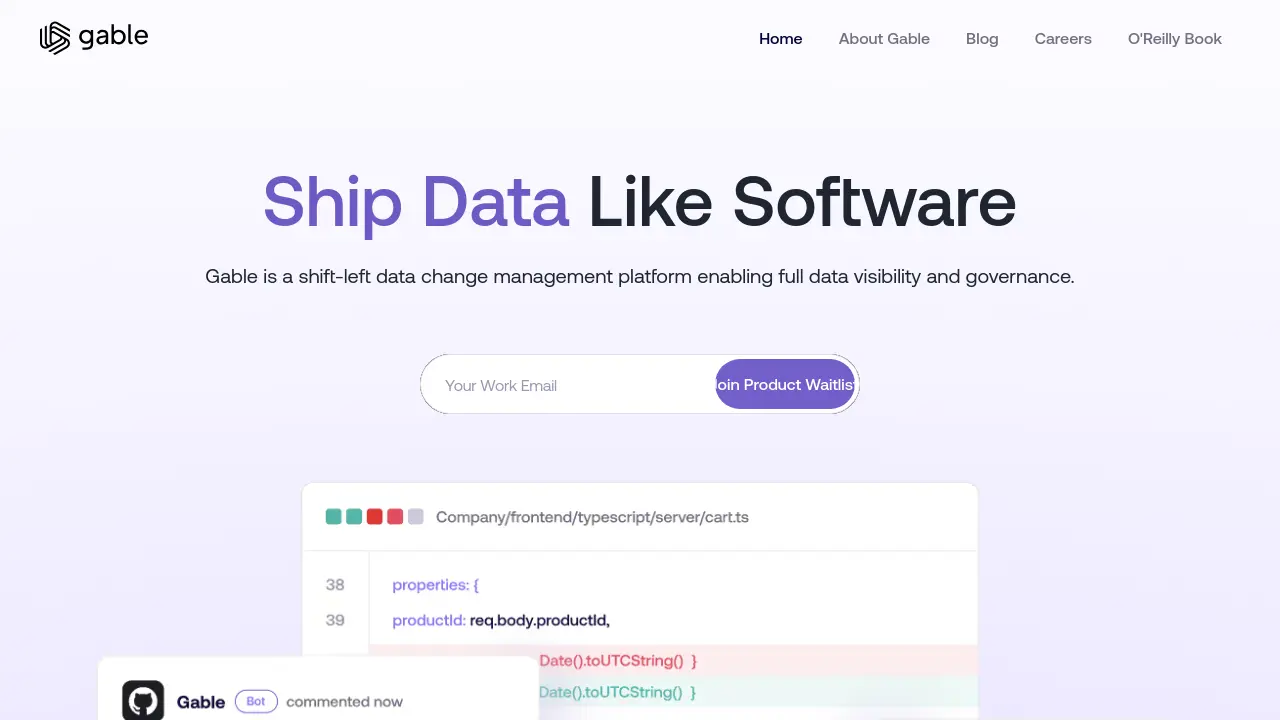 Gable - Shift-Left Data Change Management Platform