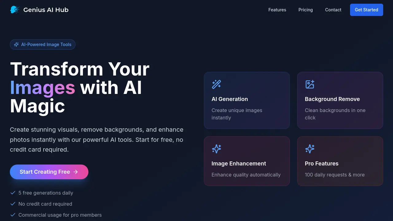 Genius AI Hub - Transform Your Images with AI Magic