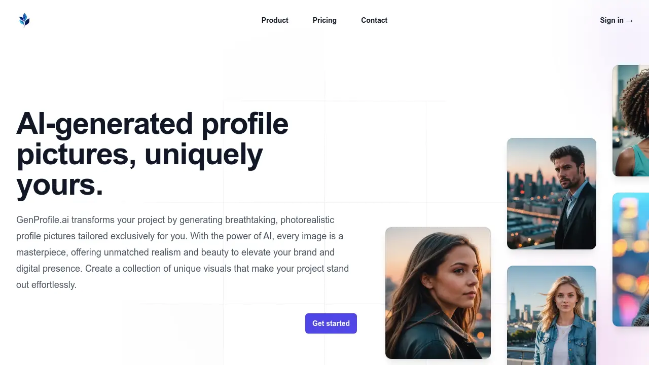 GenProfile.ai - AI-generated profile pictures, uniquely yours.