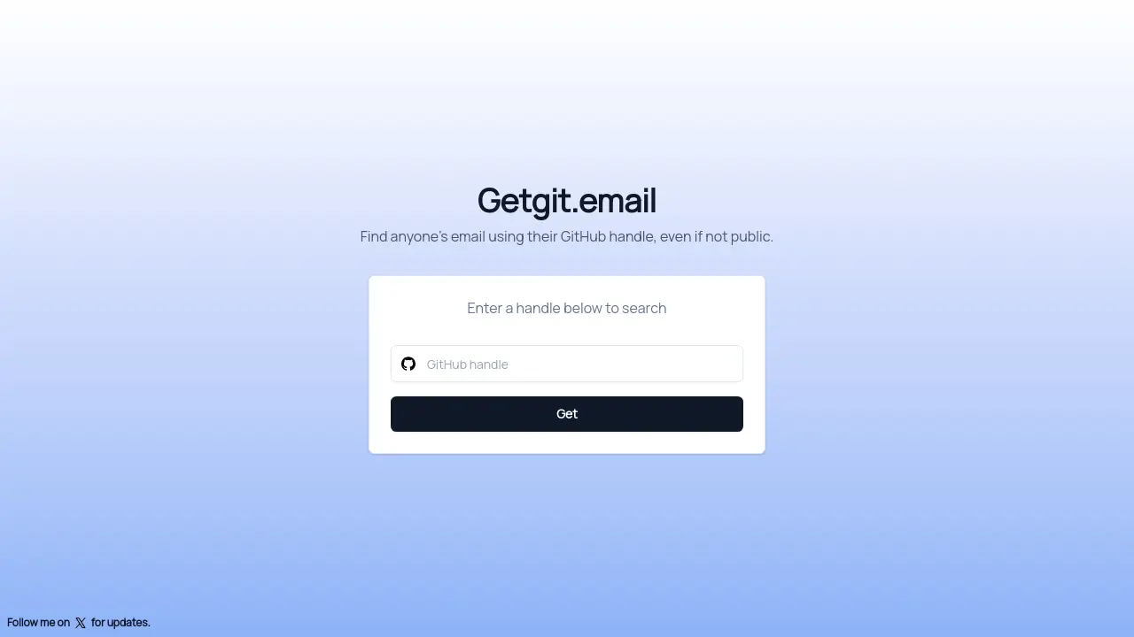 Getgit.email - Discover Emails via GitHub Handles Instantly