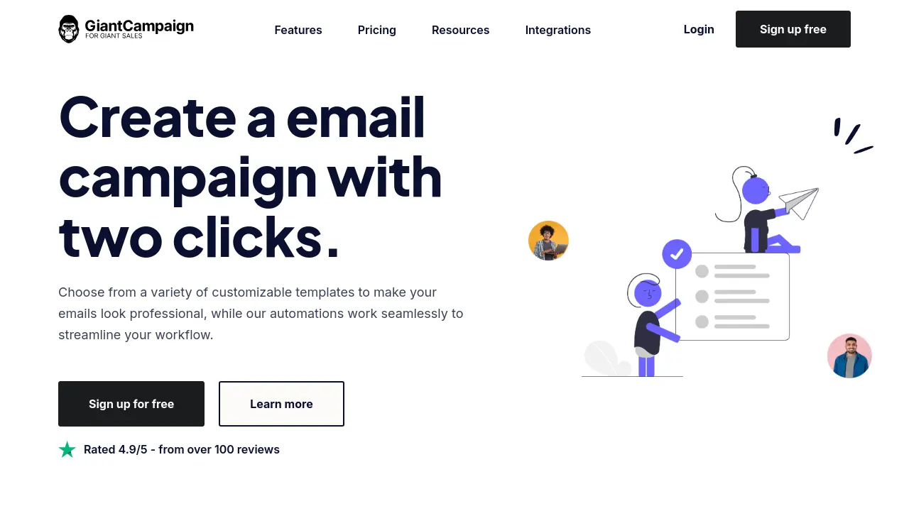 GiantCampaign - Create Email Campaigns with Two Clicks