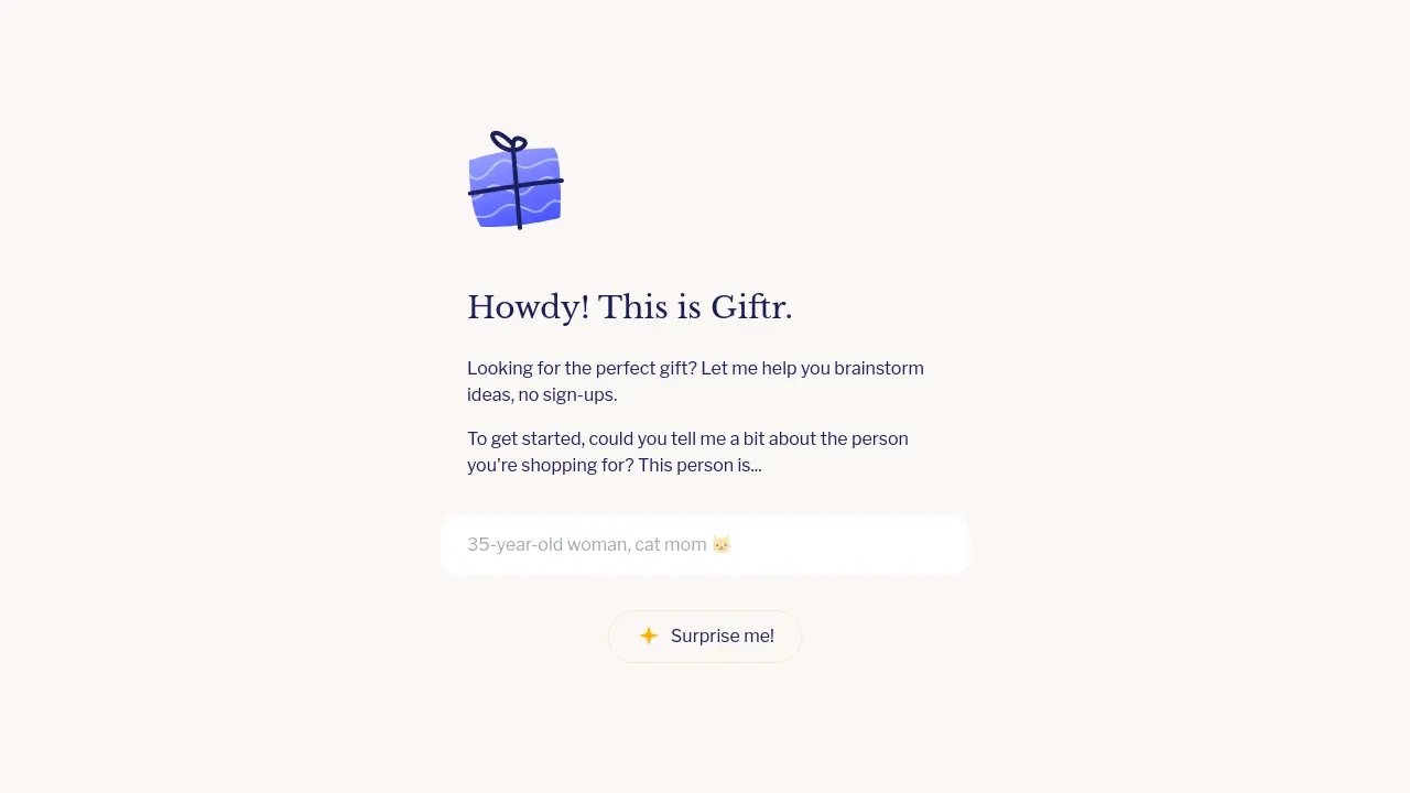 Giftr - AI-powered personalized gift suggestions made simple