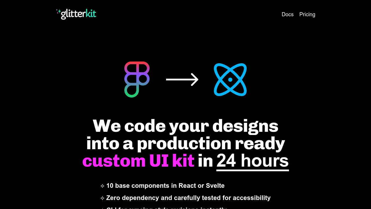 GlitterKit - Production-ready custom UI kits delivered in 24 hours