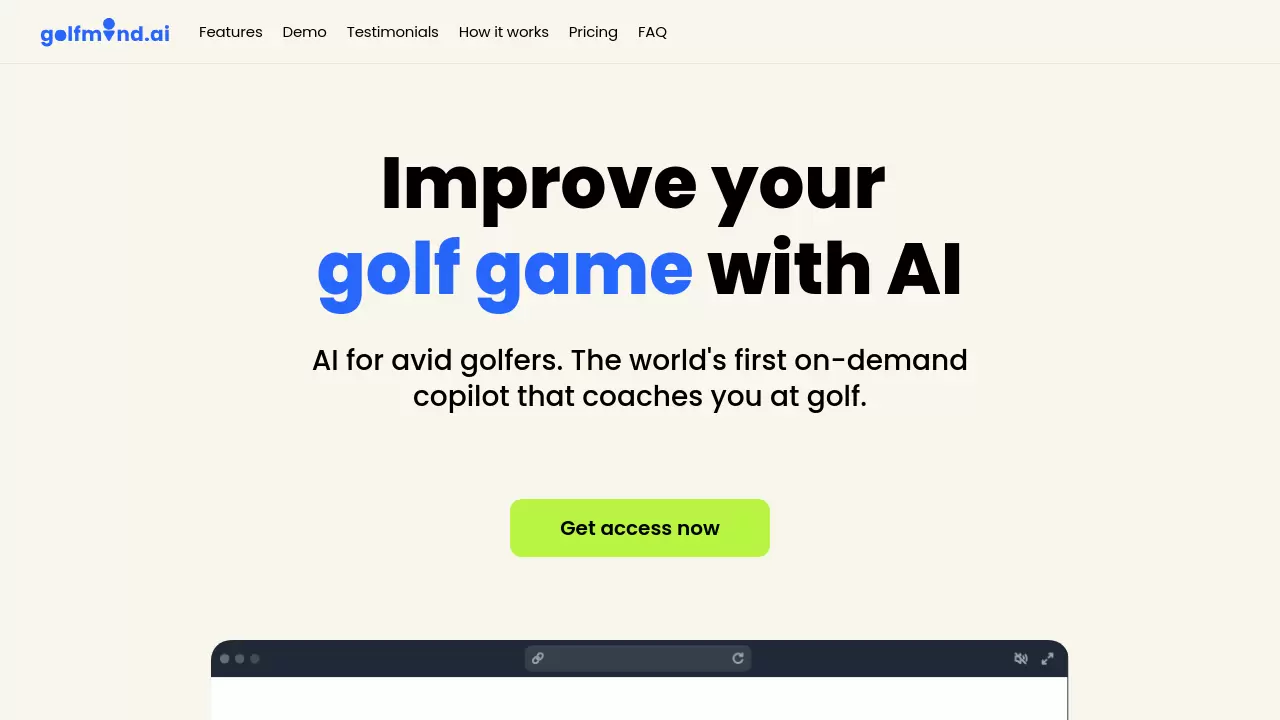 Golfmind - The world's first on-demand AI copilot that coaches you at golf