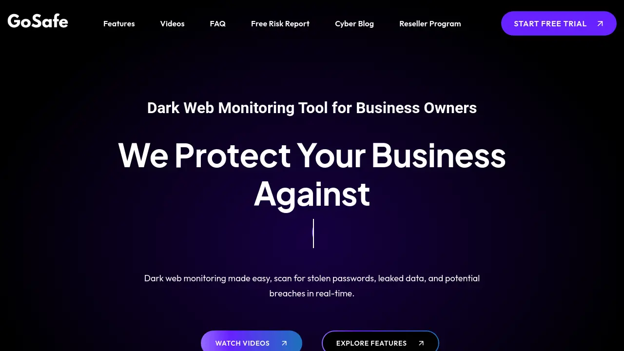 GoSafe - AI-Powered Dark Web Monitoring and Cyber Protection for Businesses